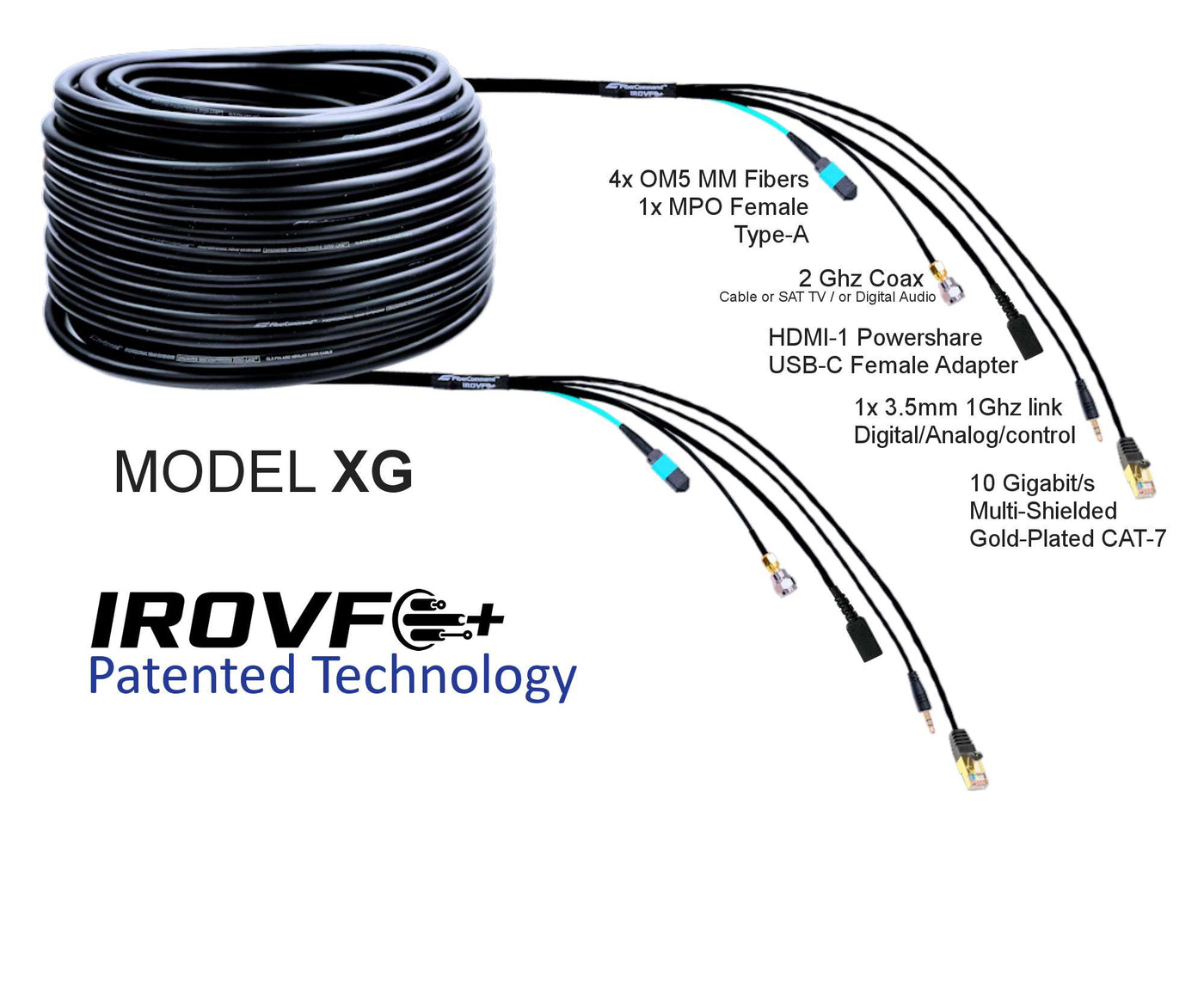 PureFiber® XG | CABLE ONLY | Hybrid Fiber-Copper Cable Pre-Terminated