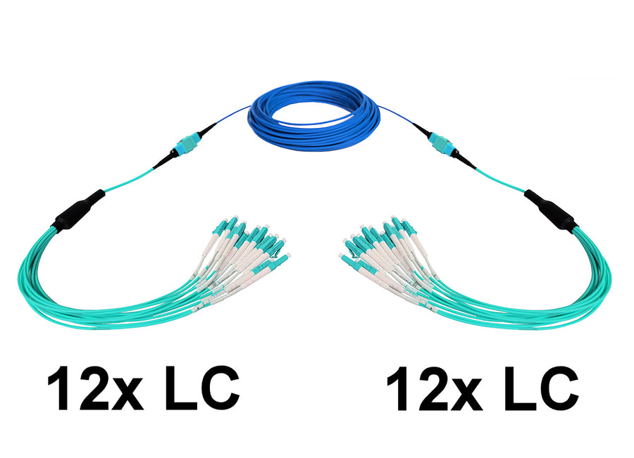 ULTRAFLEX LC | 12 LC OM3 armored premium fiber optic cable with interc
