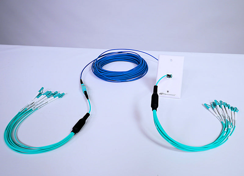 ULTRAFLEX LC | 12 LC OM3 armored premium fiber optic cable with interc